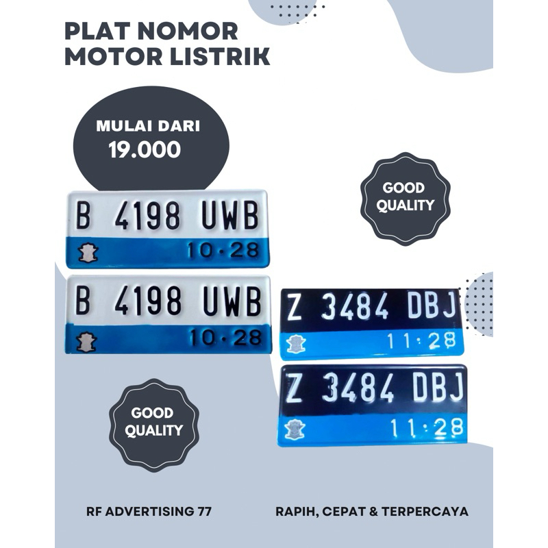 Jual PLAT NOMOR MOTOR LISTRIK | Shopee Indonesia