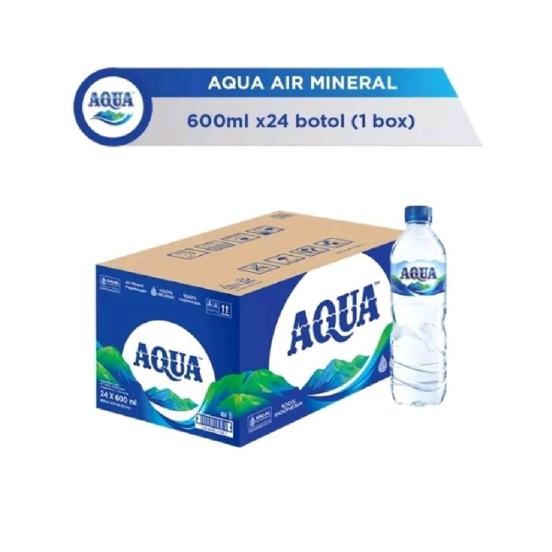 Jual Aqua air mineral [1 dus isi 24btl x 600ml] | Shopee Indonesia