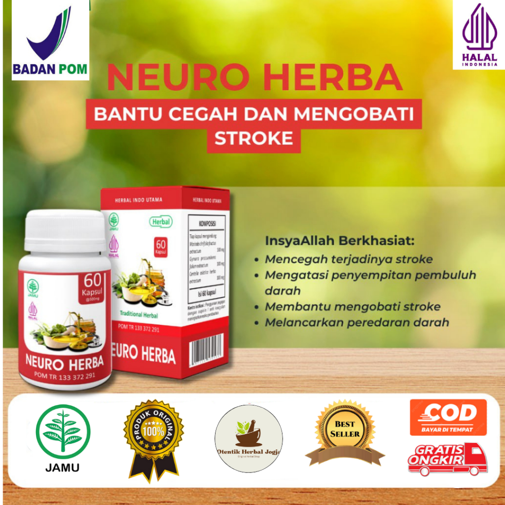 Jual Obat Herbal Stroke Neuro Herba HIU Original Mengobati Penyempitan ...