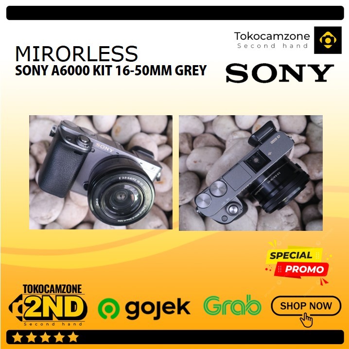 Jual Sony A6000 Kit 16-50mm Grey Mirorless second | Shopee Indonesia