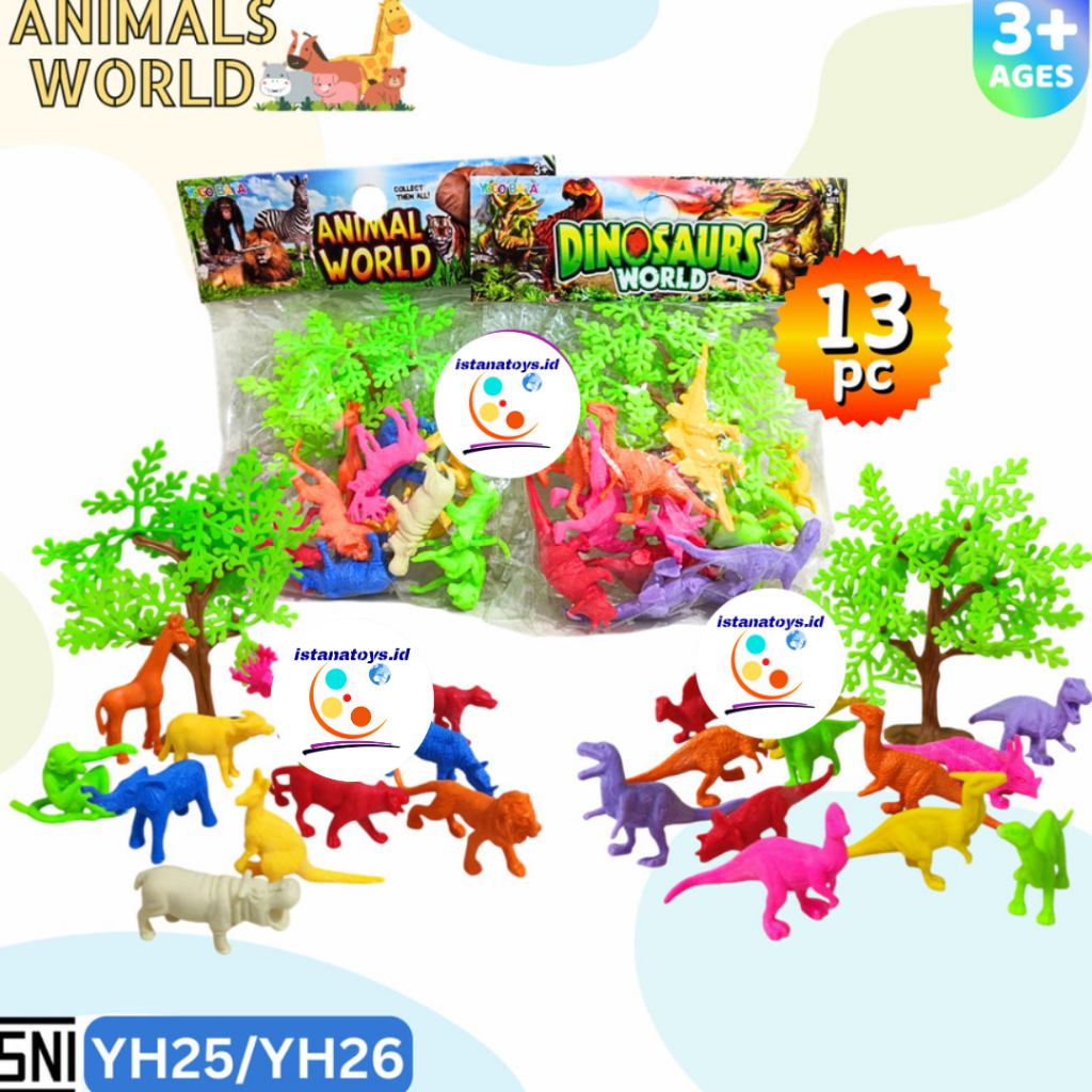 Jual ID Mainan Hewan Animals World isi 13pcs YH25/YH26 | Shopee Indonesia