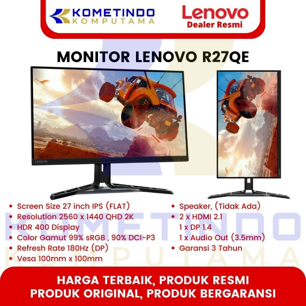 Jual Lenovo R27QE 27" - Monitor Gaming Flat LED LENOVO LEGION R27QE QHD ...
