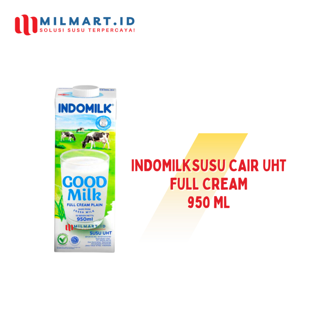 Jual INDOMILK FULL CREAM 950ML SUSU CAIR UHT SUSU SEGAR | Shopee Indonesia