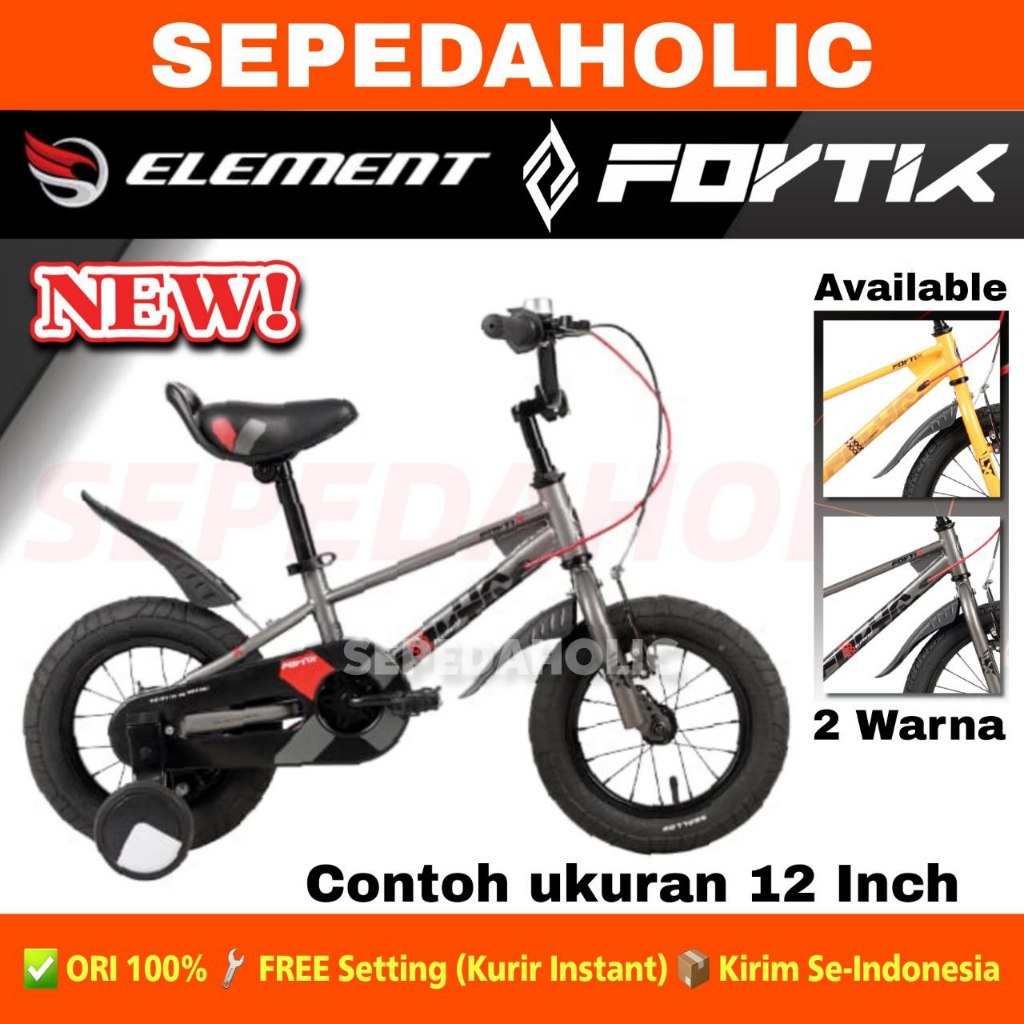 Jual Sepeda Anak Laki BMX ELEMENT FORTIX Ukuran 12 16 18 Inch Usia 2-8 ...