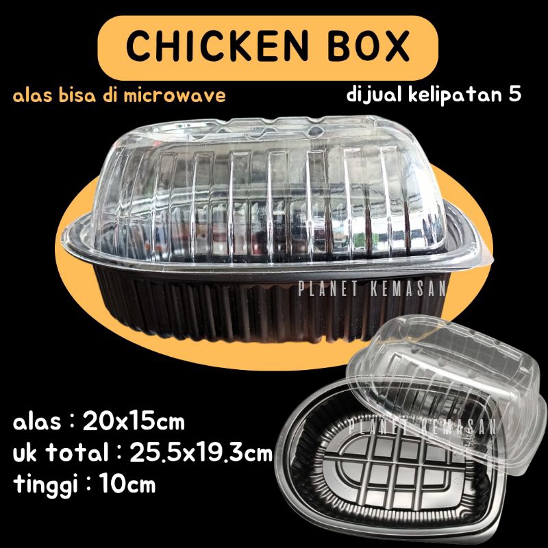 Jual [kelipatan 5] mika ayam utuh / chicken box microwaveable / mika ...