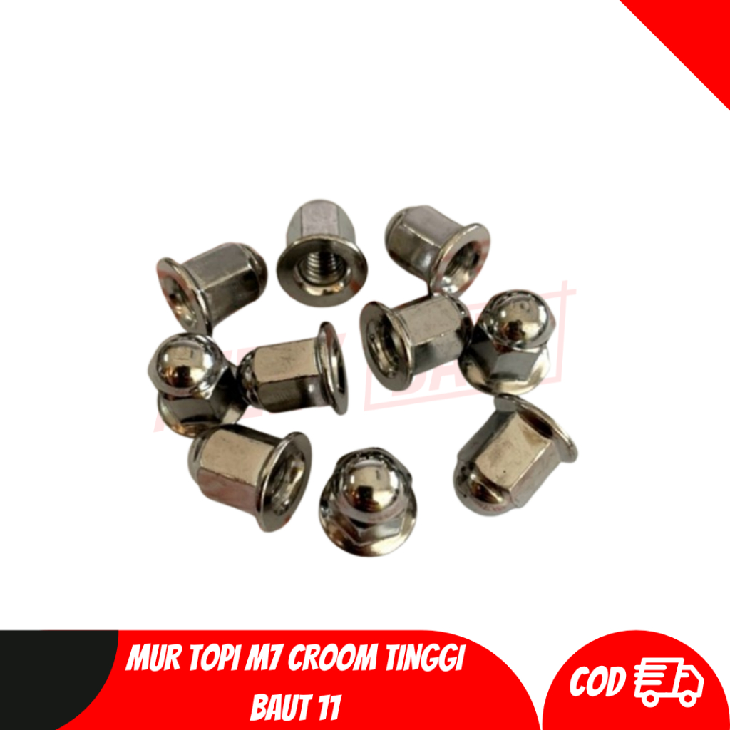 Jual 10 PCS - MUR TOPI M7 CROOM TINGGI/MUR KNALPOT 11 | Shopee Indonesia