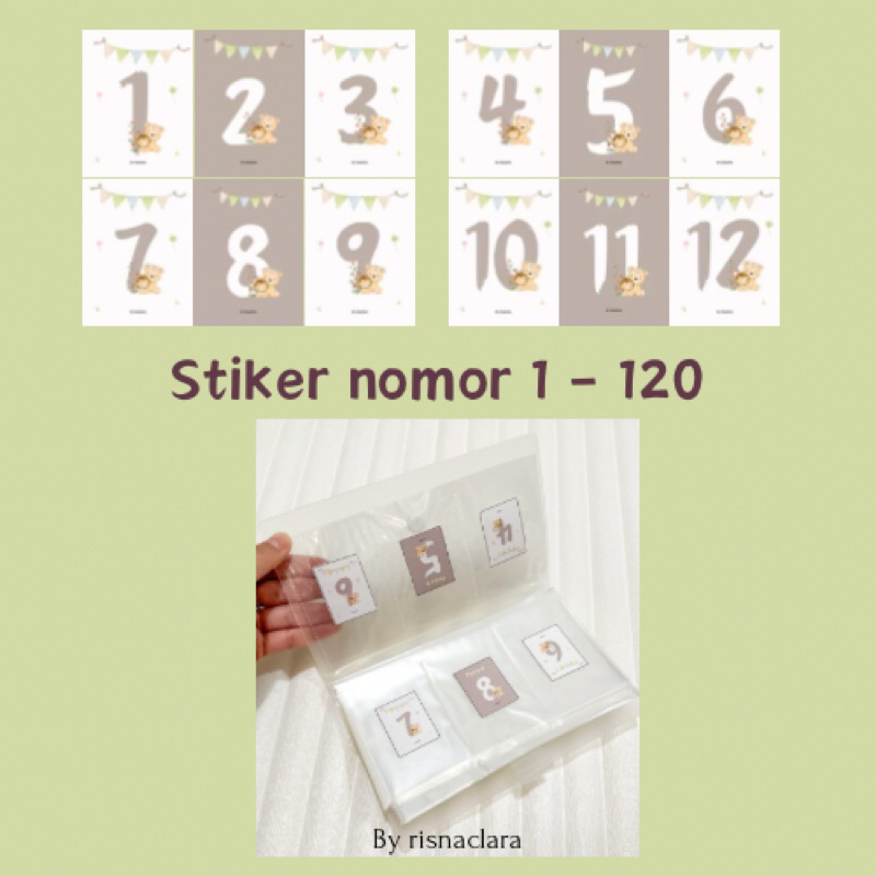 Jual STICKER ANGKA 1- 120 / 3x4 cm / stiker nomor 1-120 / Stiker Nabung ...