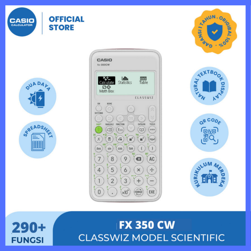 Jual Kalkulator Ilmiah FX 350 CW Casio Scientific Calculator FX350 ...