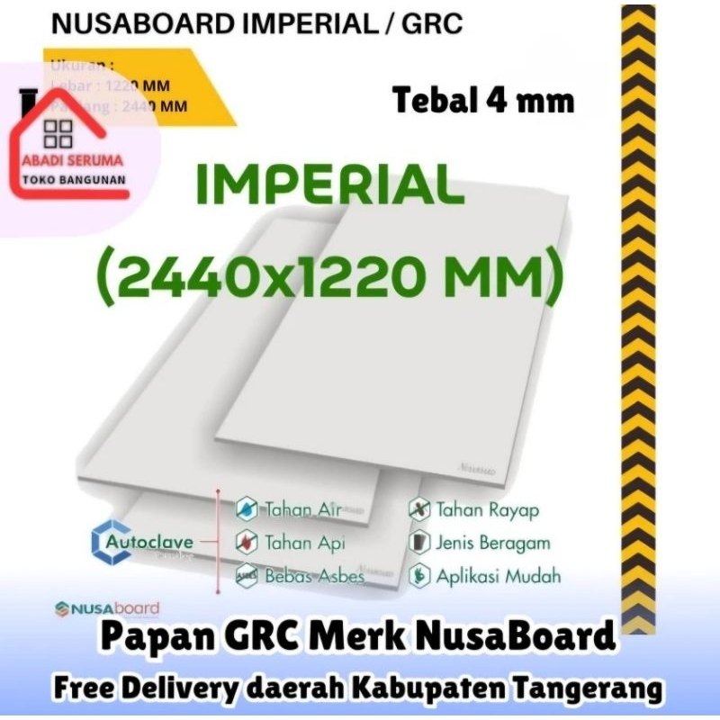 Jual PAPAN GRC NUSA BESS NUSA BOARD 2400 x 1220 x 4 mm TRIPLEK KEDAP ...
