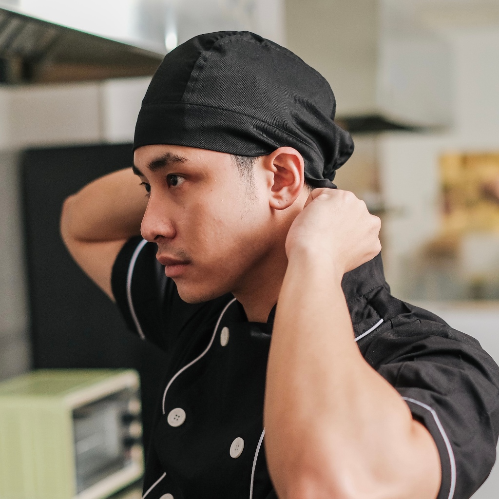 Jual Chef Series Topi Koki Ikat Karet Jepang / Japanese Sushi Band Chef ...