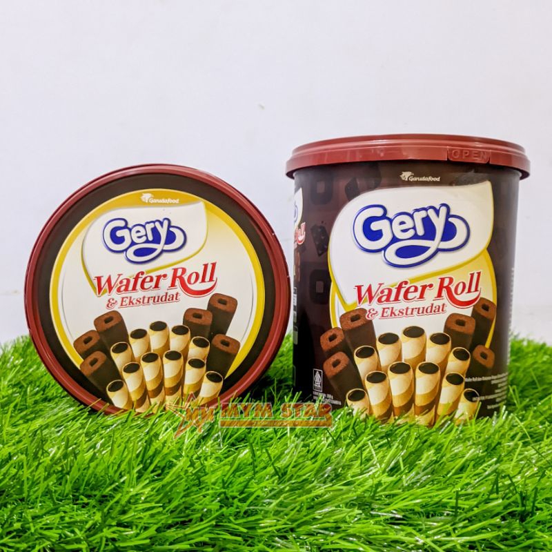 Jual Gery Wafer Roll & Ekstrudat Rasa Cokelat Toples 350g | Shopee ...