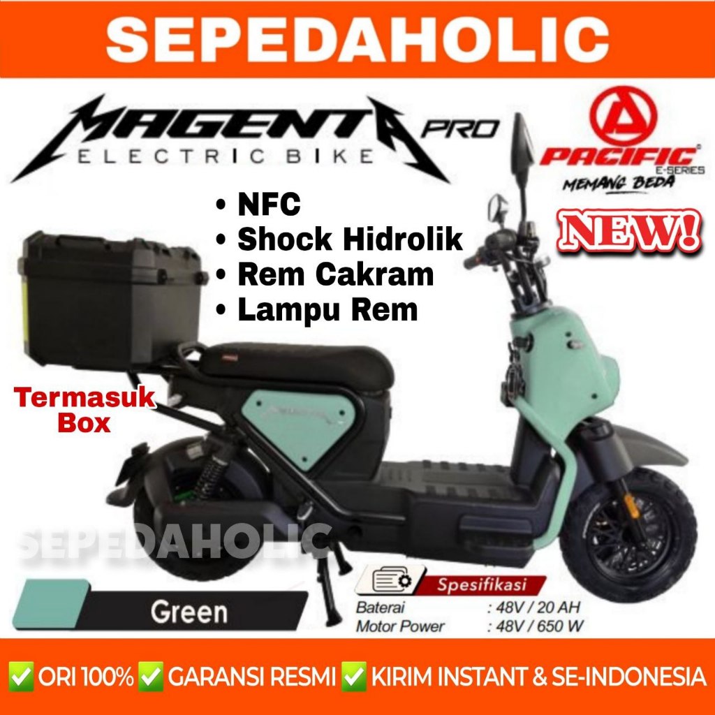 Jual Sepeda Listrik PACIFIC MAGENTA PRO 650 Watt 20 AH Electric E Bike | Shopee Indonesia