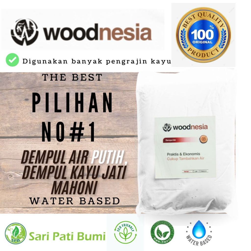 Jual Dempul Kayu 1 Kg Woodnesia Wood Filler Dempul Putih Langsung Pakai ...