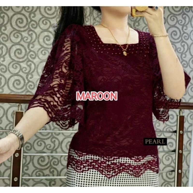 Jual Atasan brokat mix mutiara lapis furing mix mutiara | Shopee Indonesia