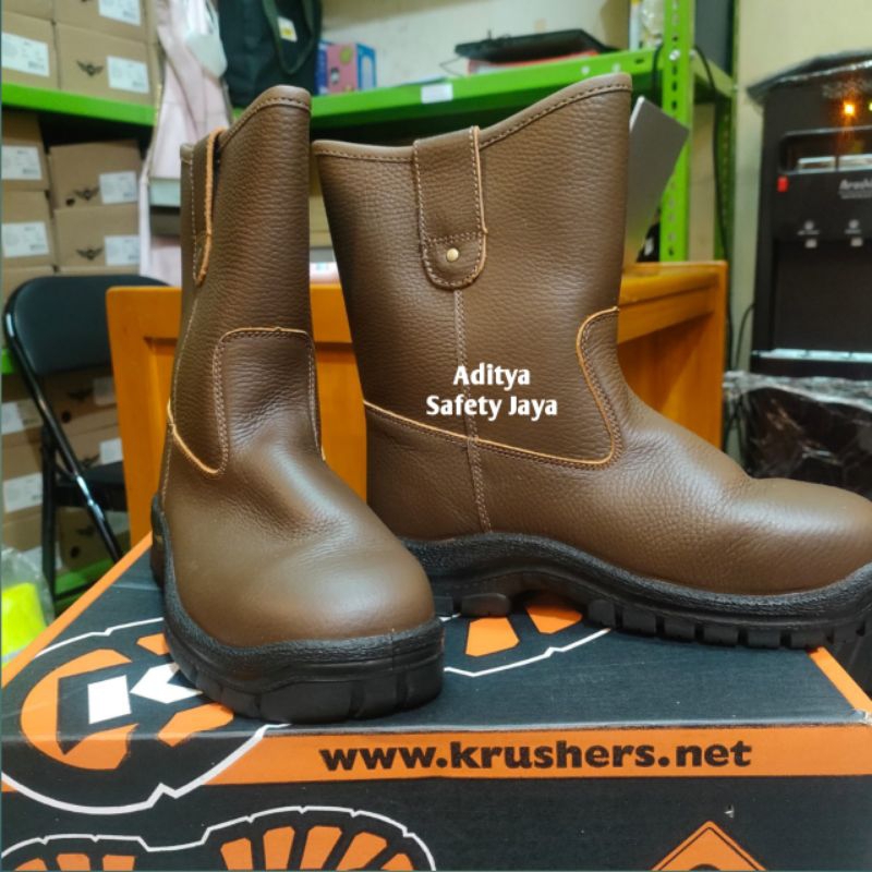 Jual Sepatu Safety Krushers Texas Brown Original Berkualitas / Safety ...