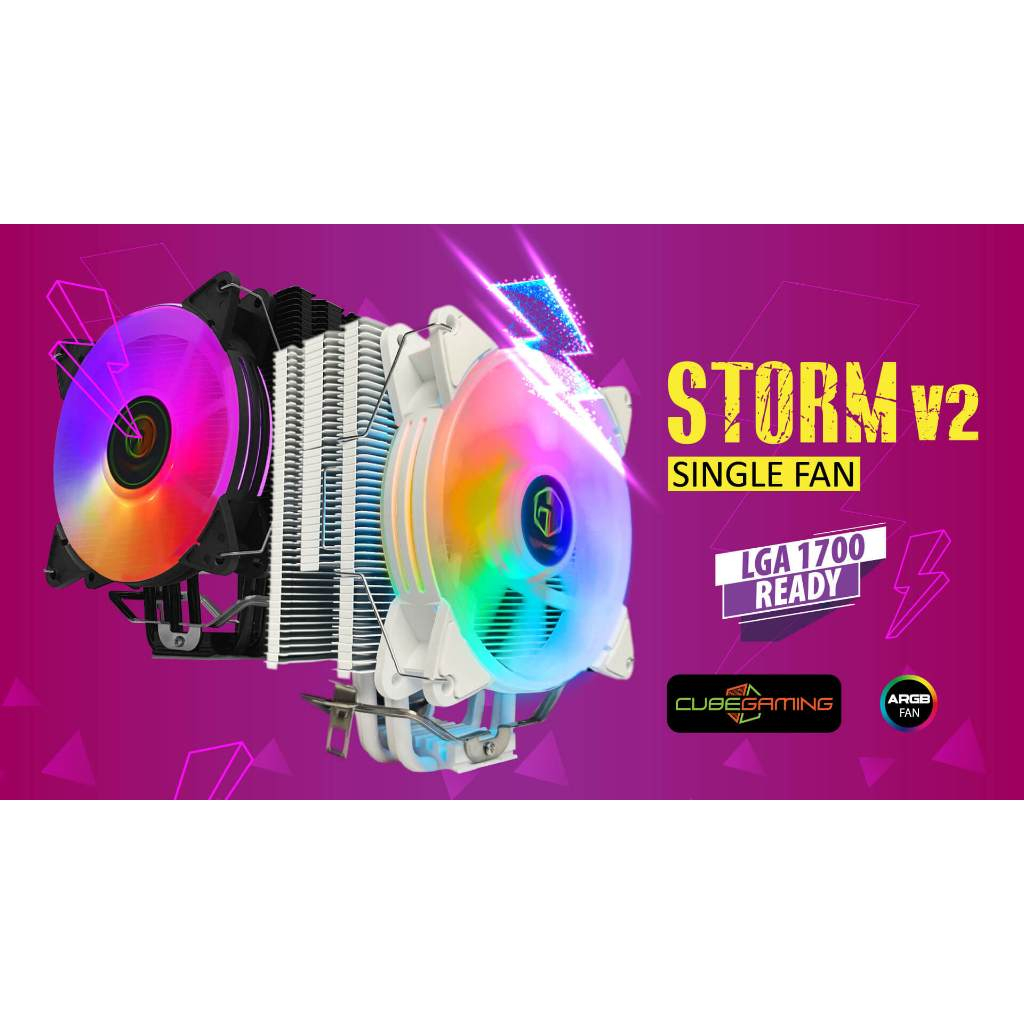 Jual CUBE GAMING STORM V2 - SINGLE FAN ARGB - Universal Socket CPU ...