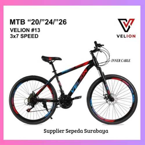 Jual SEPEDA MTB UKURAN 20/24/26/27,5 VELION 13 CAKRAM MURAH 3X7 SPEED ...