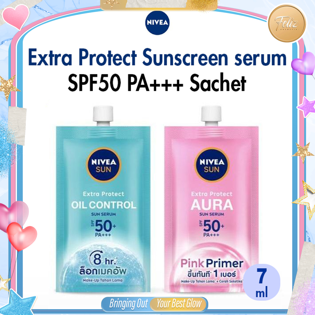Jual * FELIZ * NIVEA Extra Protect Sunscreen serum SPF50 PA+++ Sachet ...