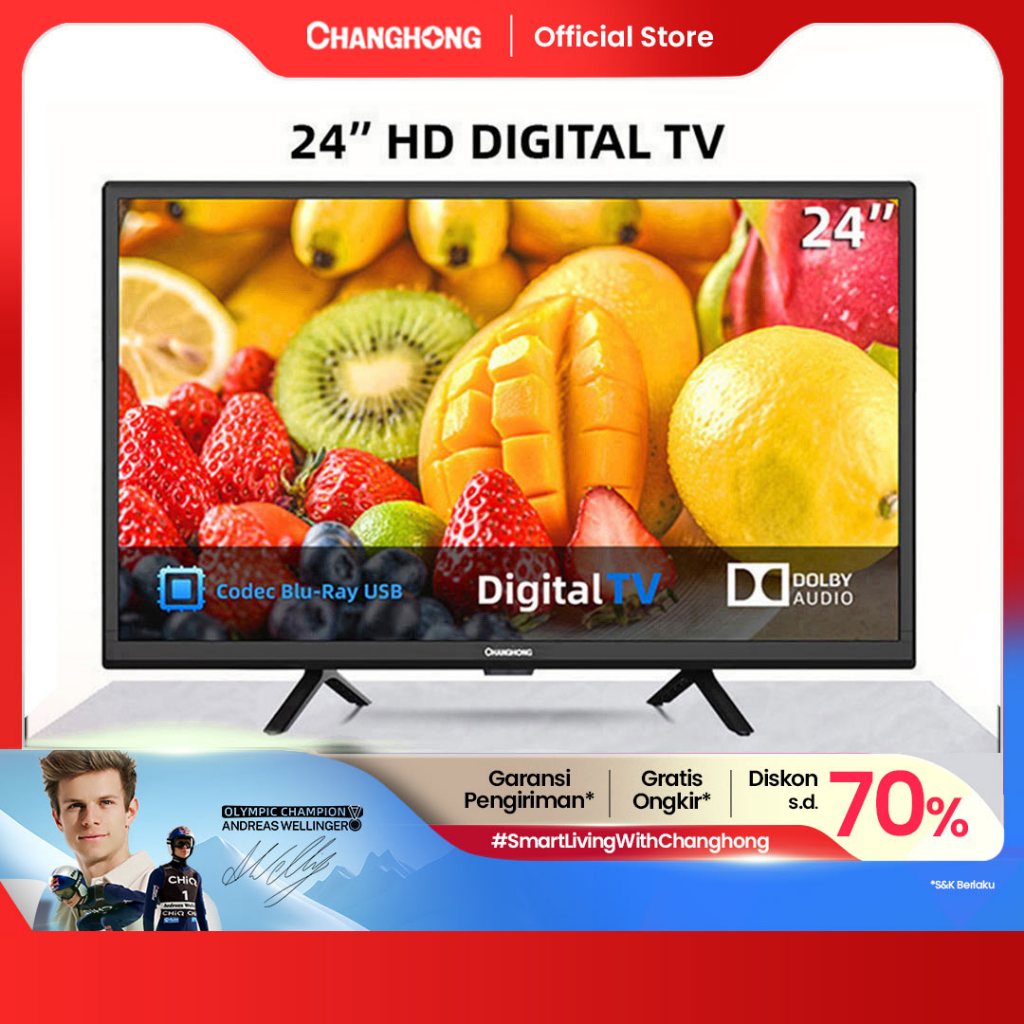 Jual Changhong 24 Inch Digital LED TV (L24G5W) HD TV-HDMI-USB Movie ...