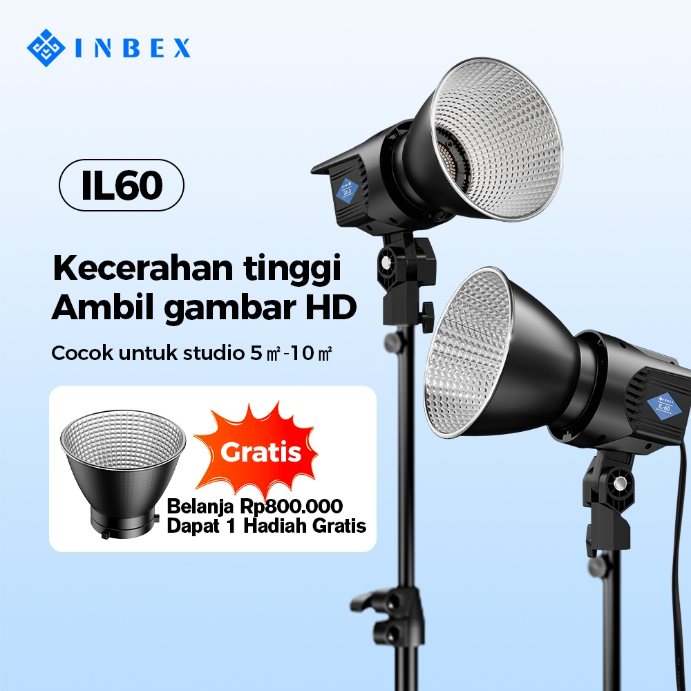 Jual INBEX IL60 60W Kecerahan Lighting Studio Kontent Kreator Lampu ...