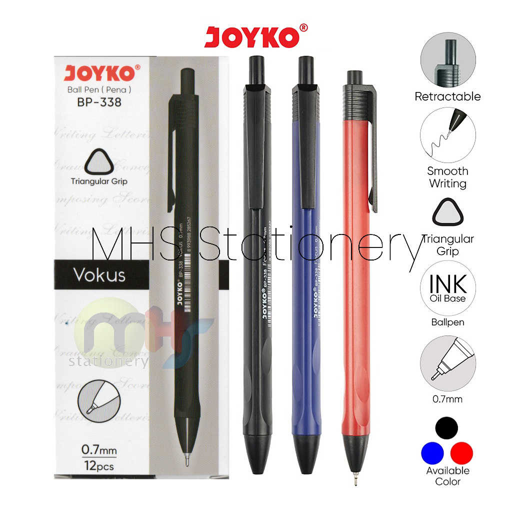 Jual Ball Pen Pulpen Pena Bolpoin Ballpoint Pen Joyko BP-338 Focus 0.7 ...