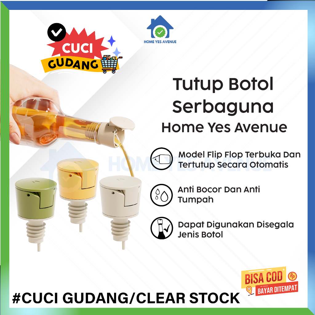 Jual [ HomeYes ] Tutup Botol Serbaguna / Tutup Botol Minyak Flip Flop ...