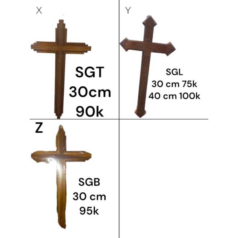 Jual Salib Gantung & Duduk Polos Lancip Tinggi 30 cm & 40 cm Rohani ...