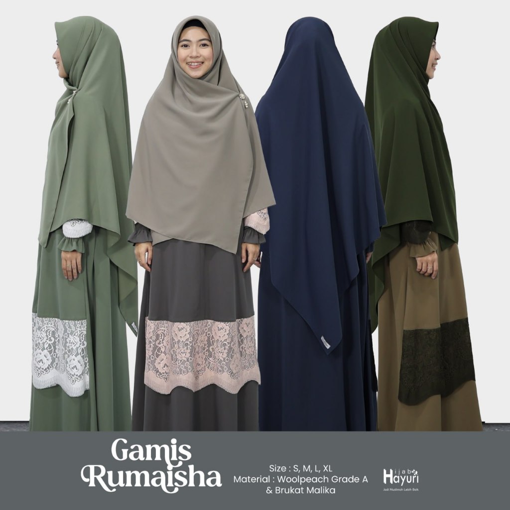 Jual GAMIS LEBARAN RUMAISHA WOOLPEACH BRUKAT MALIKA HIJAB HAYURI | Shopee Indonesia