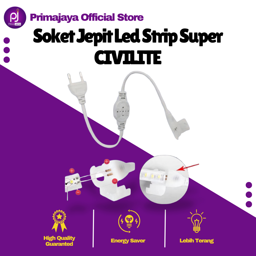 Jual Kabel Socket Colokan Adaptor Lampu LED Strip 220V 8A Model Jepit 2 ...