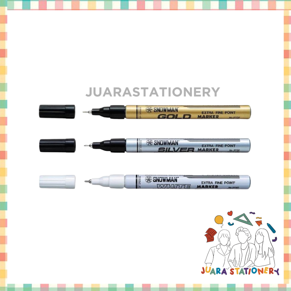 Jual JUARASTATIONERY Spidol Gold Silver White Snowman EXTRA FINE Ujung ...