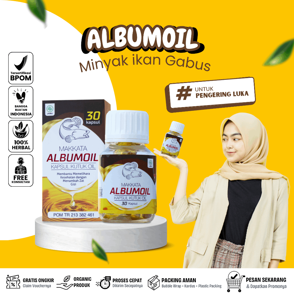 Jual Kapsul Ikan Gabus Albumoil Ektrak Minyak Ikan Gabus Halal Bpom ...