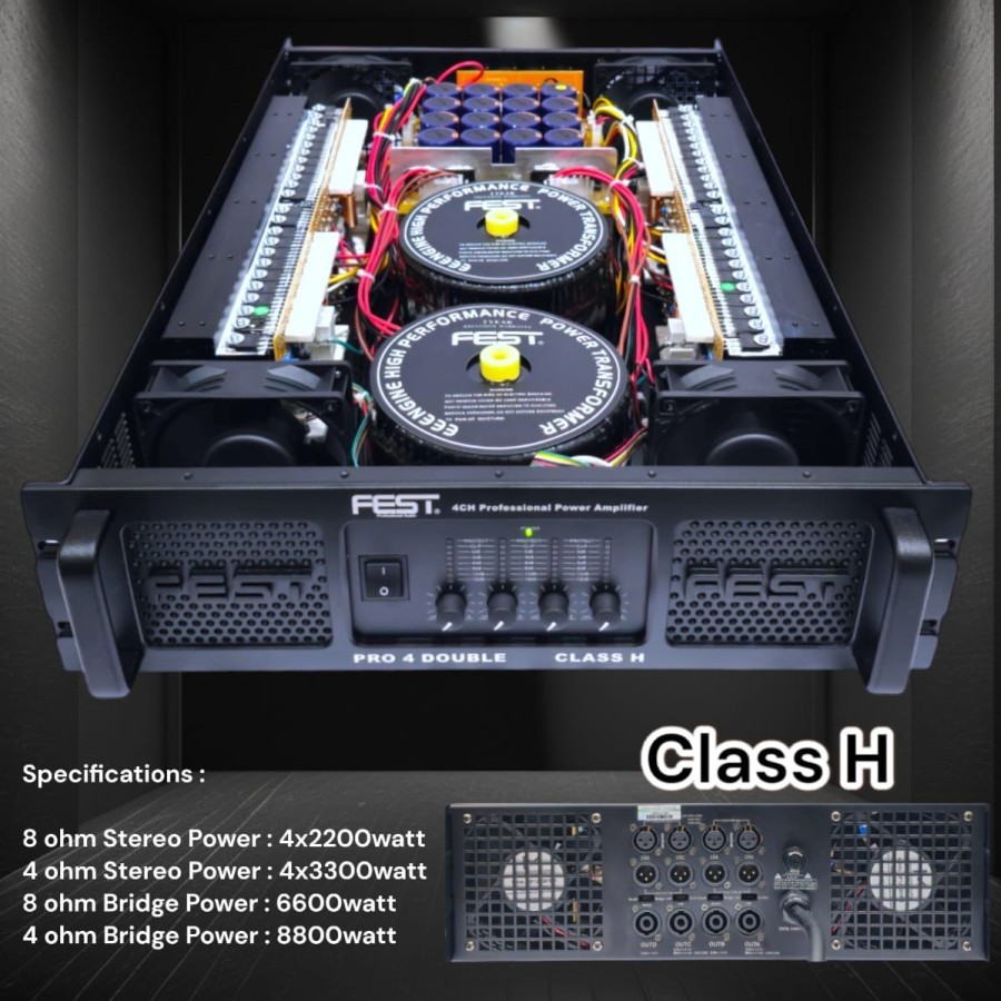 Jual Power Fest PRO 4 Double Original Amplifier 4 Channel Class H | Shopee Indonesia