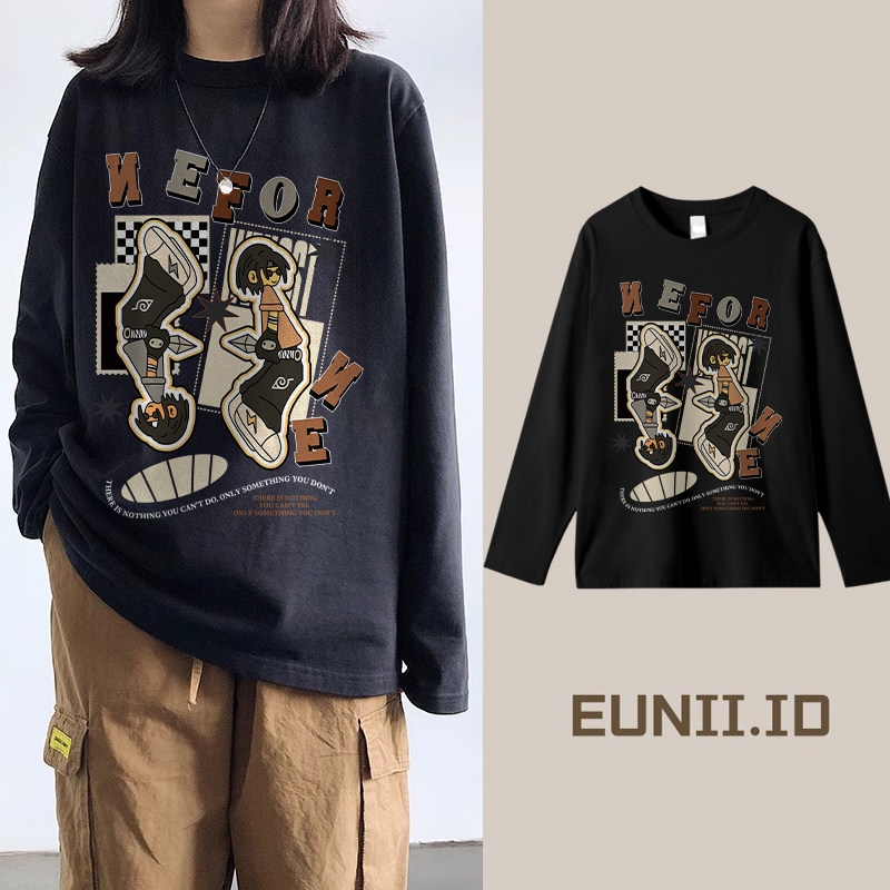 Jual EUNII Korean Style Kaos Oversize Lengan Panjang Wanita |Pola ...