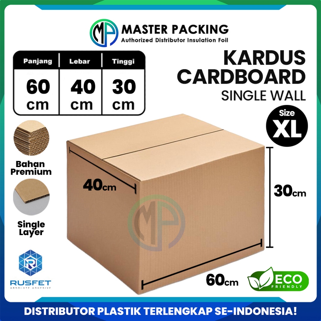 Jual Kardus Box Packing Dus 60 x 40 x 30 CM Karton Single Layer Coklat ...