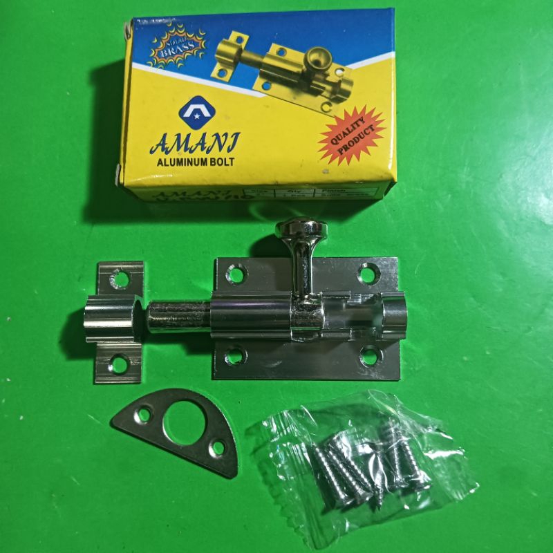 Jual Grendel Aluminium Kunci Pintu / jendela / Amani 2" | Shopee Indonesia