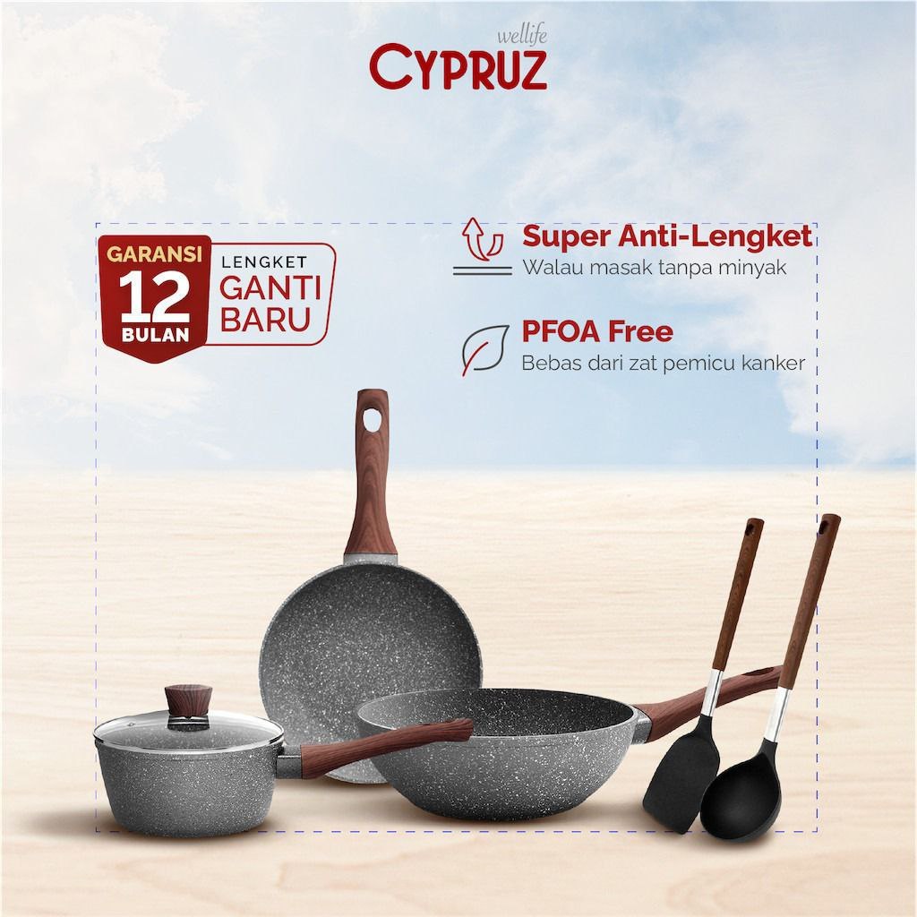 Jual Cypruz Premium Marble Cookware Set | Shopee Indonesia
