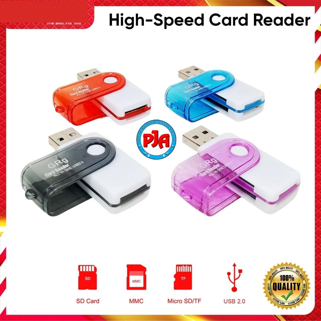 Jual Card Reader Putar 4 Slot Usb Cardreader All In One Multi Memory ...