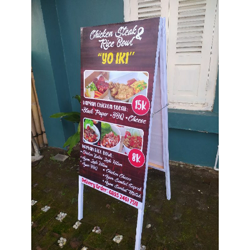 Jual STANDING BANNER KAYU LIPAT 2 SISI | Shopee Indonesia
