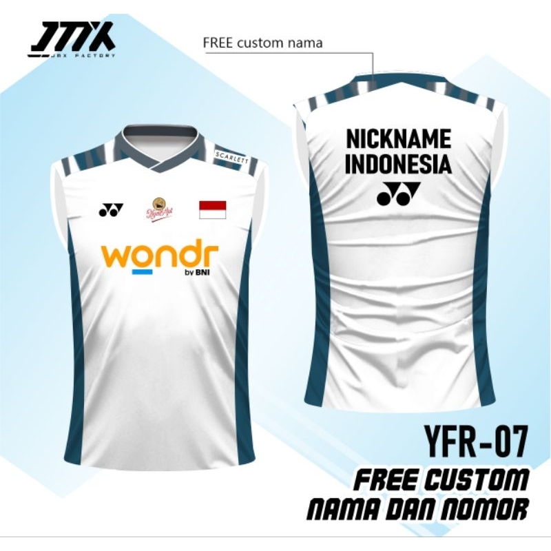 Jual Jersey Badminton BWF World tour terbaru/ kaos bulutangkis singlet free tambah nama dan logo ...