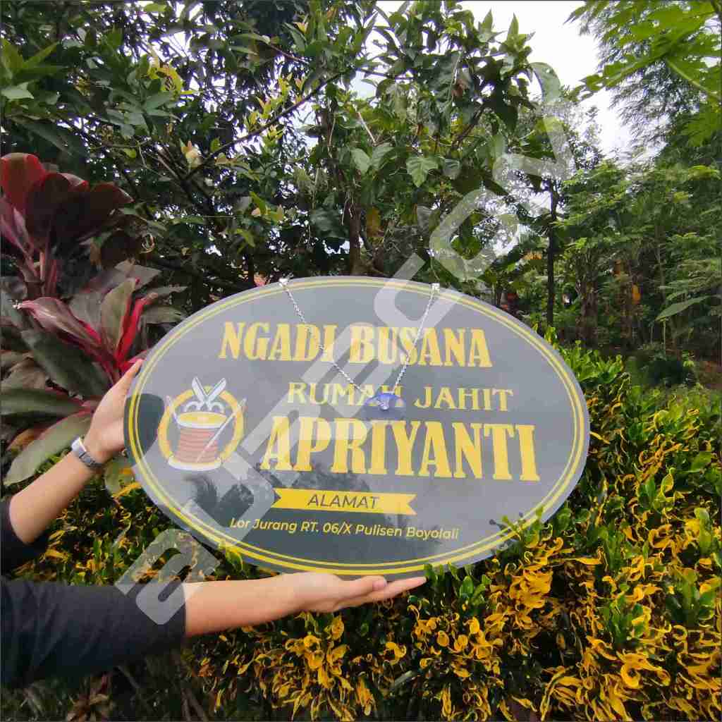 Jual Plang nama toko oval, Plang nama ruangan, plang nama akrilik ...