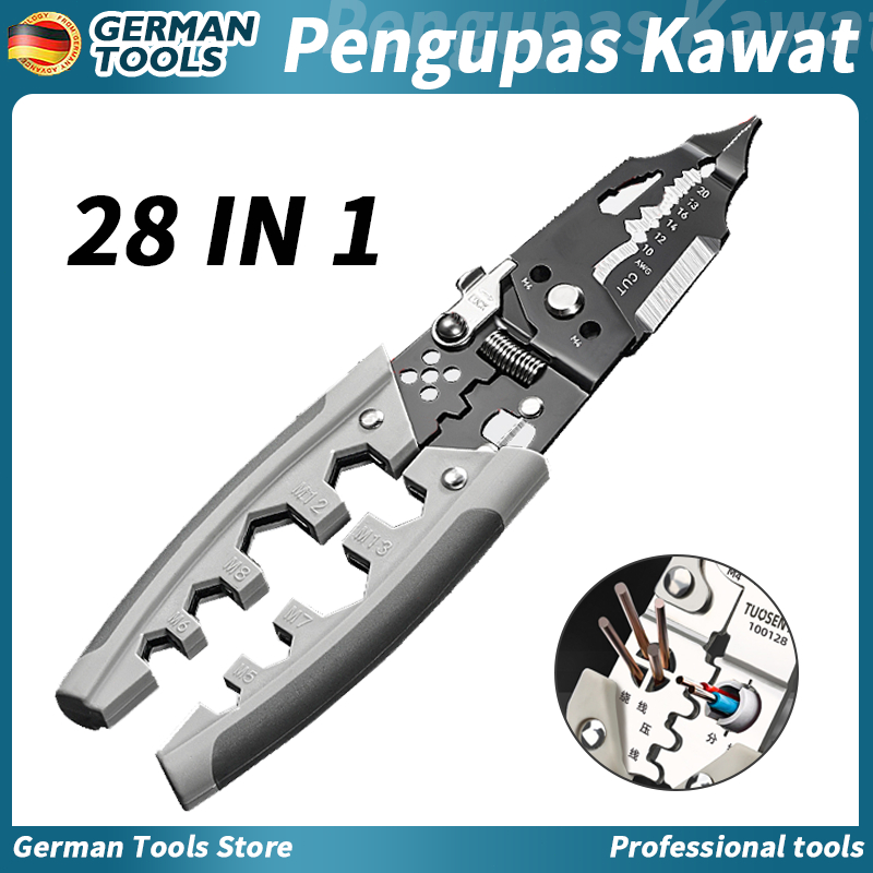 Jual German tools Tang Kupa Kabel Wire Stripper Dekrustasi Pengupas ...