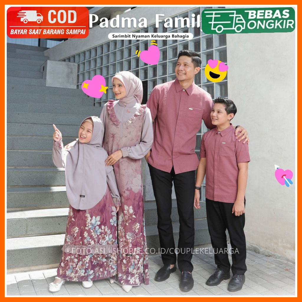 Jual Sarimbit Keluarga 2025 Terbaru SARIMBIT LUBI PADMA FAMILY OLD ROSE ...