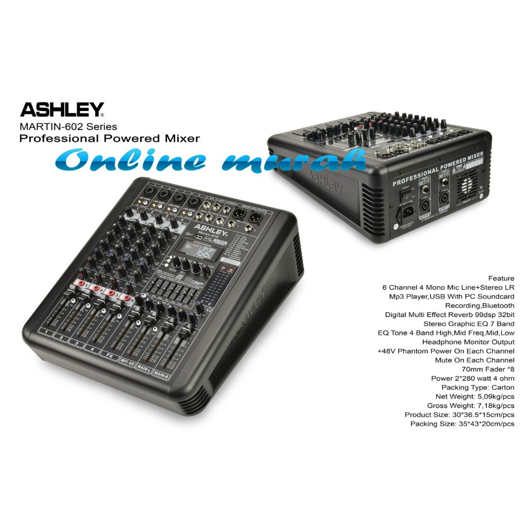 Jual power mixer ashley martin 602 series 6 channel original | Shopee Indonesia
