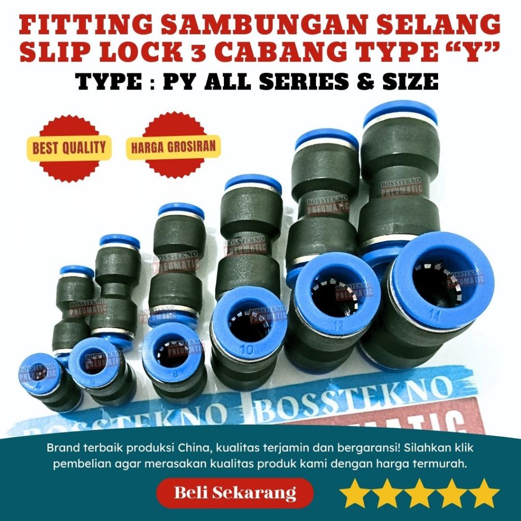 Jual FITTING SAMBUNGAN LURUS NEPEL FITTING PNEUMATIC UKURAN 4mm 6mm 8mm 10mm 12mm 14mm 16mm ...