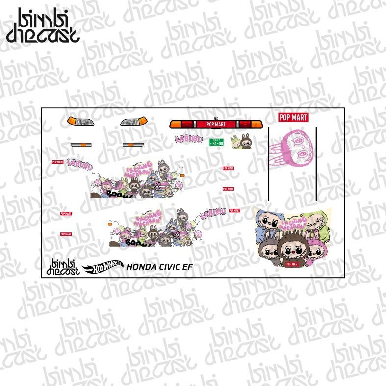 Jual Decal Hotwheels Honda Civic EF Labubu | Shopee Indonesia