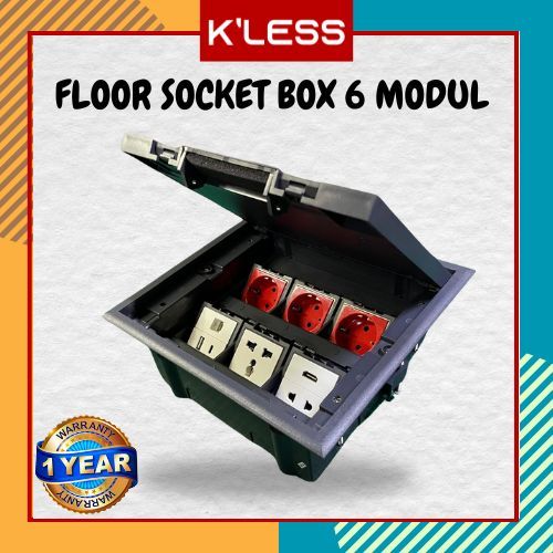 Jual Floor Socket Box Stop Kontak Lantai Tanam Floor outlet System 6 ...