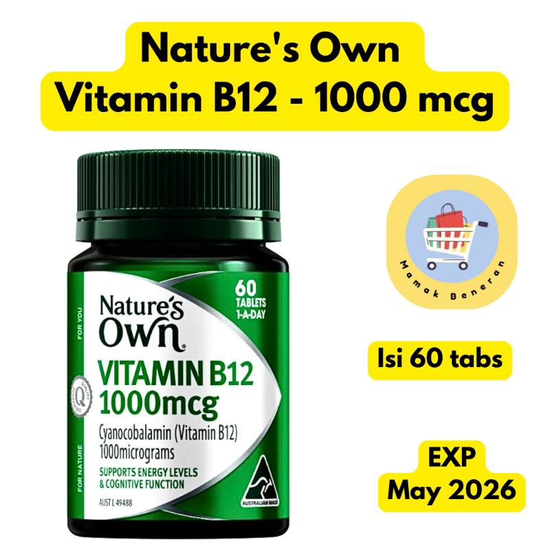 Jual Nature's Own Vitamin B12 1000mcg high strength isi 60 tabs energy ...