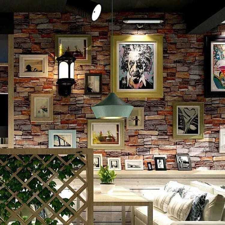 Jual WALLPAPER DINDING RUANG//WALLPAPER STICKER MOTIF BATU ALAM MERAH ...