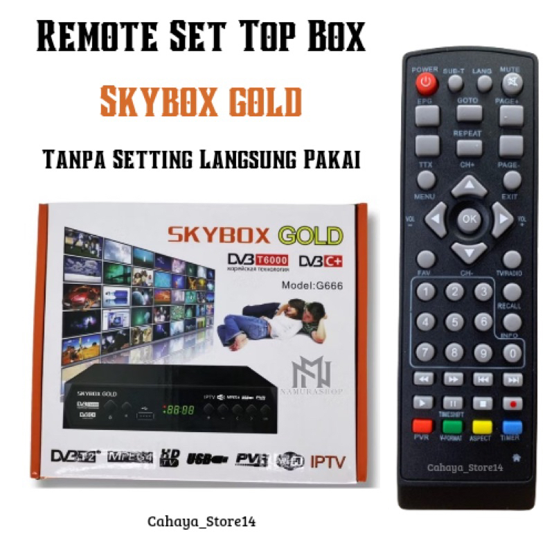 Jual Remot Remote Set Top Box Skybox Gold DVB T2 Tanpa Setting Langsung ...