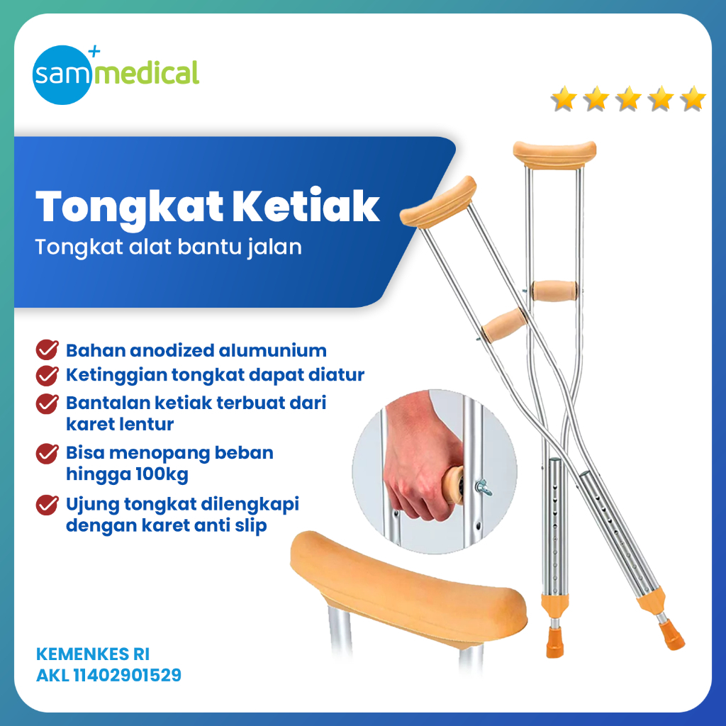Jual Gea Tongkat Ketiak / Tongkat Bantu Jalan PER SATUAN / Tongkat Kruk ...
